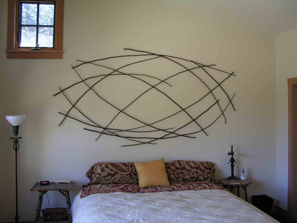 Above the bed stick artwork - Beach Style - Bedroom - San Francisco ...