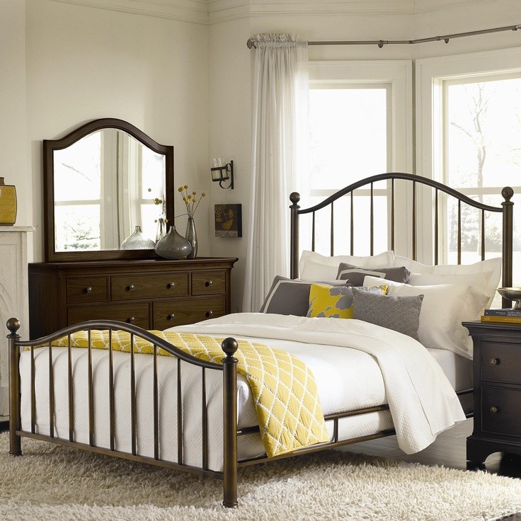 Ashby Park Queen Metal Tapered Bed - Dark Copper - Traditional ...