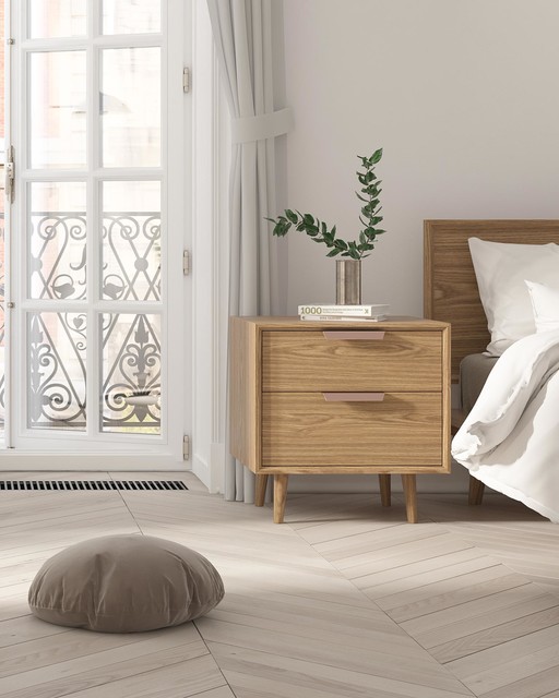 Asher Single Drawer Night Stand Walnut Midcentury Bedroom Los Angeles by Rove Concepts Houzz