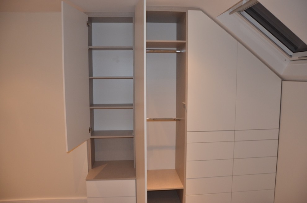 Attic room wardrobe storage with push to open doors, East Barnet ...
