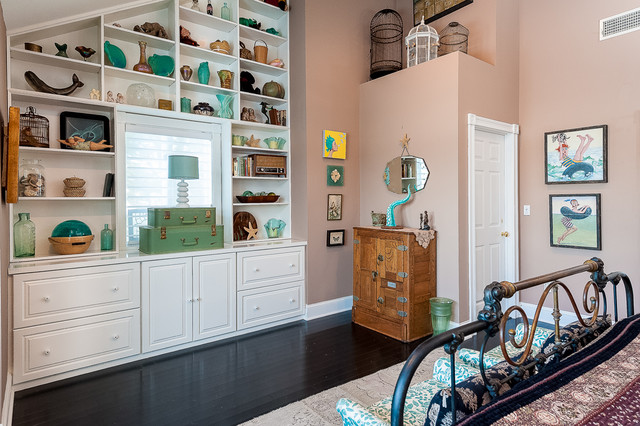 Bedroom with Built In Bookshelves - Contemporary - Bedroom - New York ...