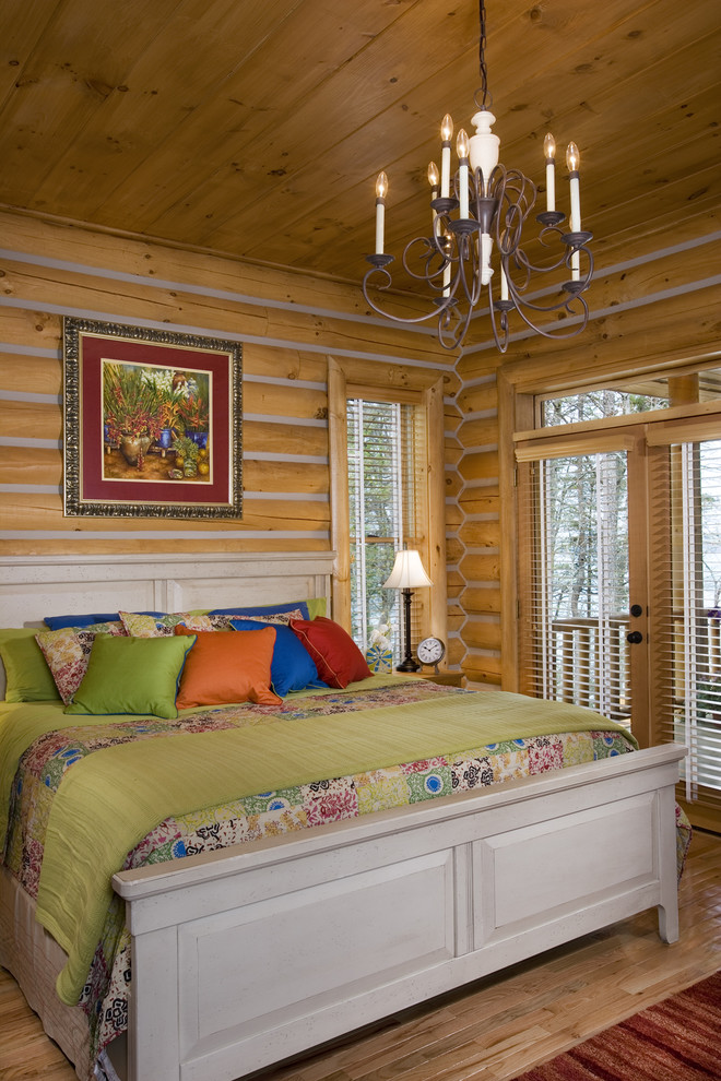 Bedrooms in a rustic round log home - Eclectic - Bedroom - Atlanta - by ...