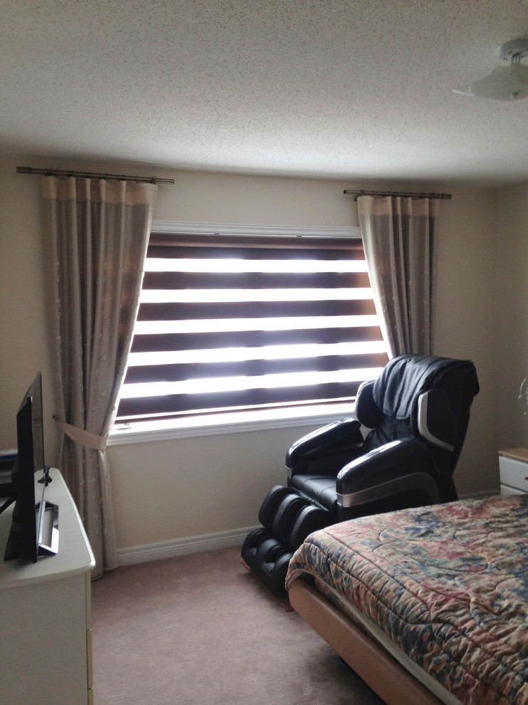 Blinds and Drapes Side panel combinations - Contemporary - Bedroom ...