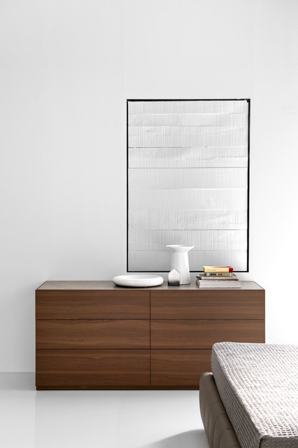 City 6 Drawer Dresser - Smoke Wood Drawers + Frame - Nougat Ceramic Top ...