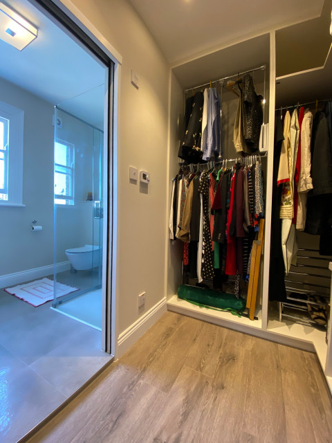 Creating an ensuite wardrobe and shower room - Contemporary - Bedroom ...