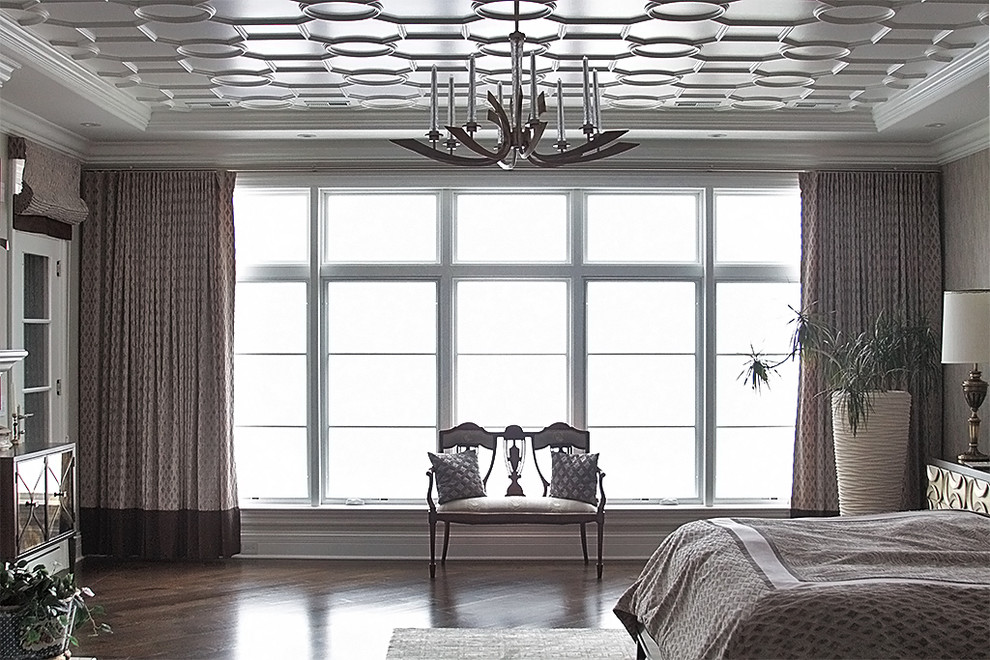 Custom Drapes in Master Bedroom - Contemporary - Bedroom - Chicago - by ...