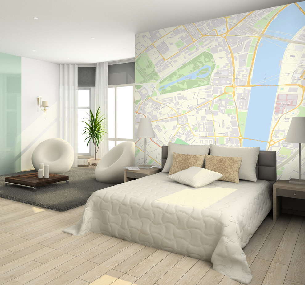 Custom Postcode wallpaper - Contemporary - Bedroom - Other - by Wallpapered | Houzz