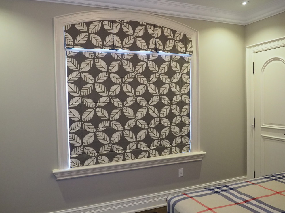 Custom Roman and Matching Arch Window Valance - Transitional - Bedroom ...