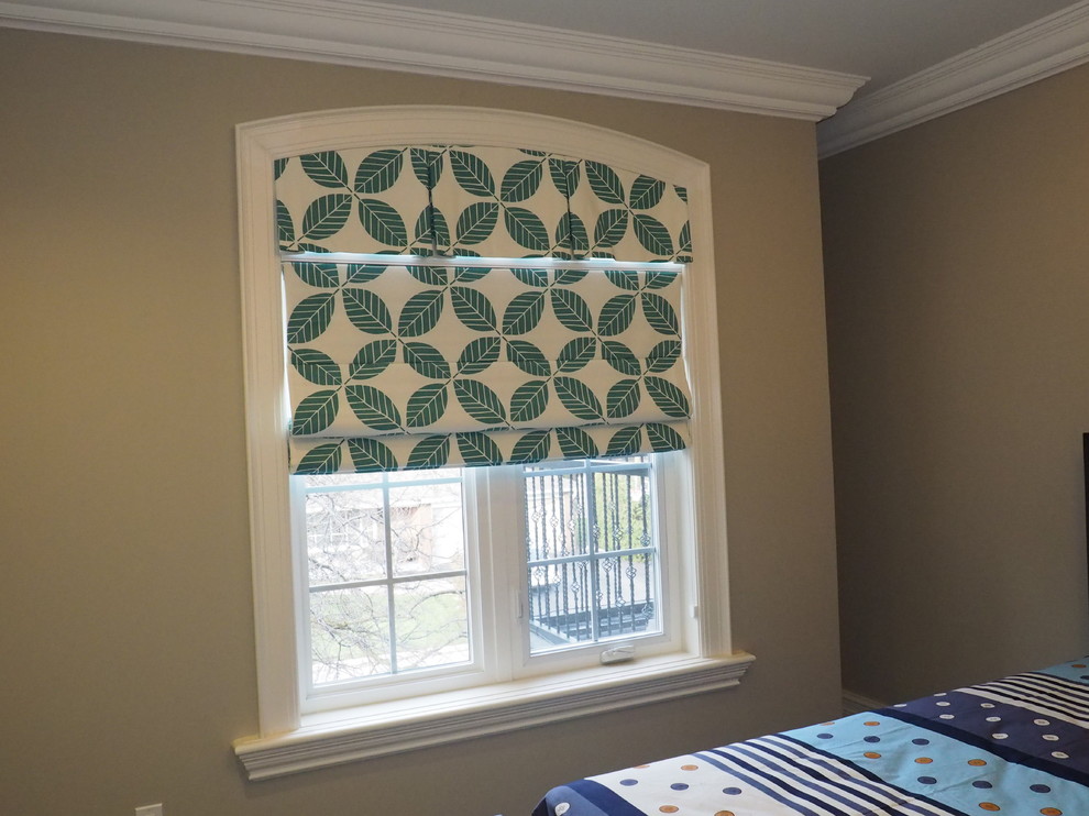 Custom Roman and Matching Arch Window Valance - Tropical - Bedroom ...