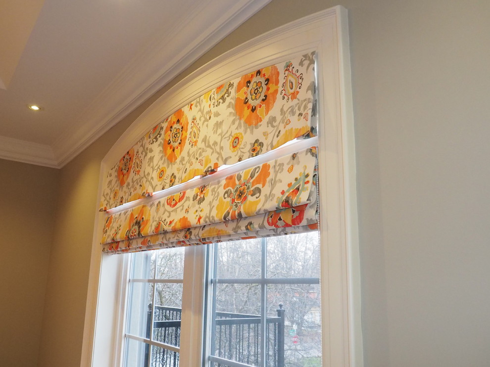 Custom Roman and Matching Arch Window Valance - Contemporary - Bedroom ...