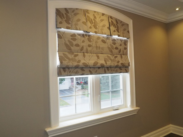 Custom Roman and Matching Arch Window Valance - Contemporary - Bedroom ...