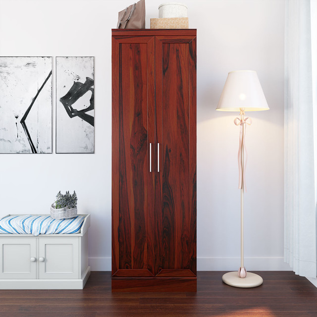 Emmonak Rustic Solid Wood Tall Bedroom Armoire Wardrobe - Contemporary ...