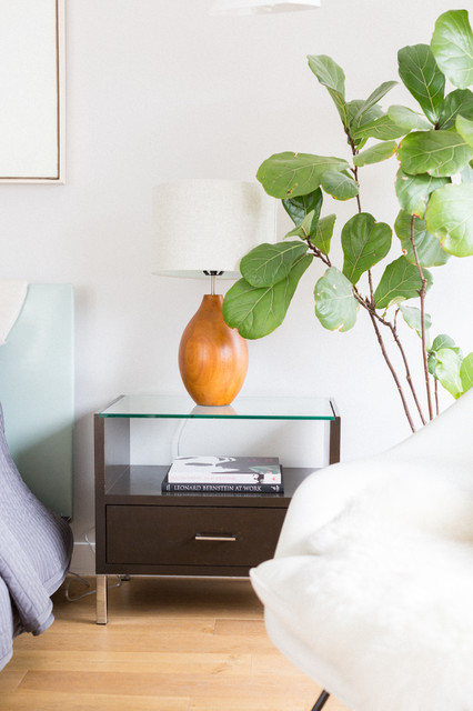 Fiddle Leaf Fig Tree with Modern Nightstand - Moderne - Chambre - Los ...