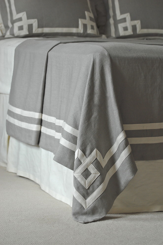 Greek Key Linen - Transitional - Bedroom - Montreal - by Leona Mozes ...
