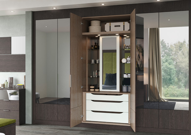 Hammonds Vigo fitted wardrobes in Dark Pine - Contemporary - Bedroom ...