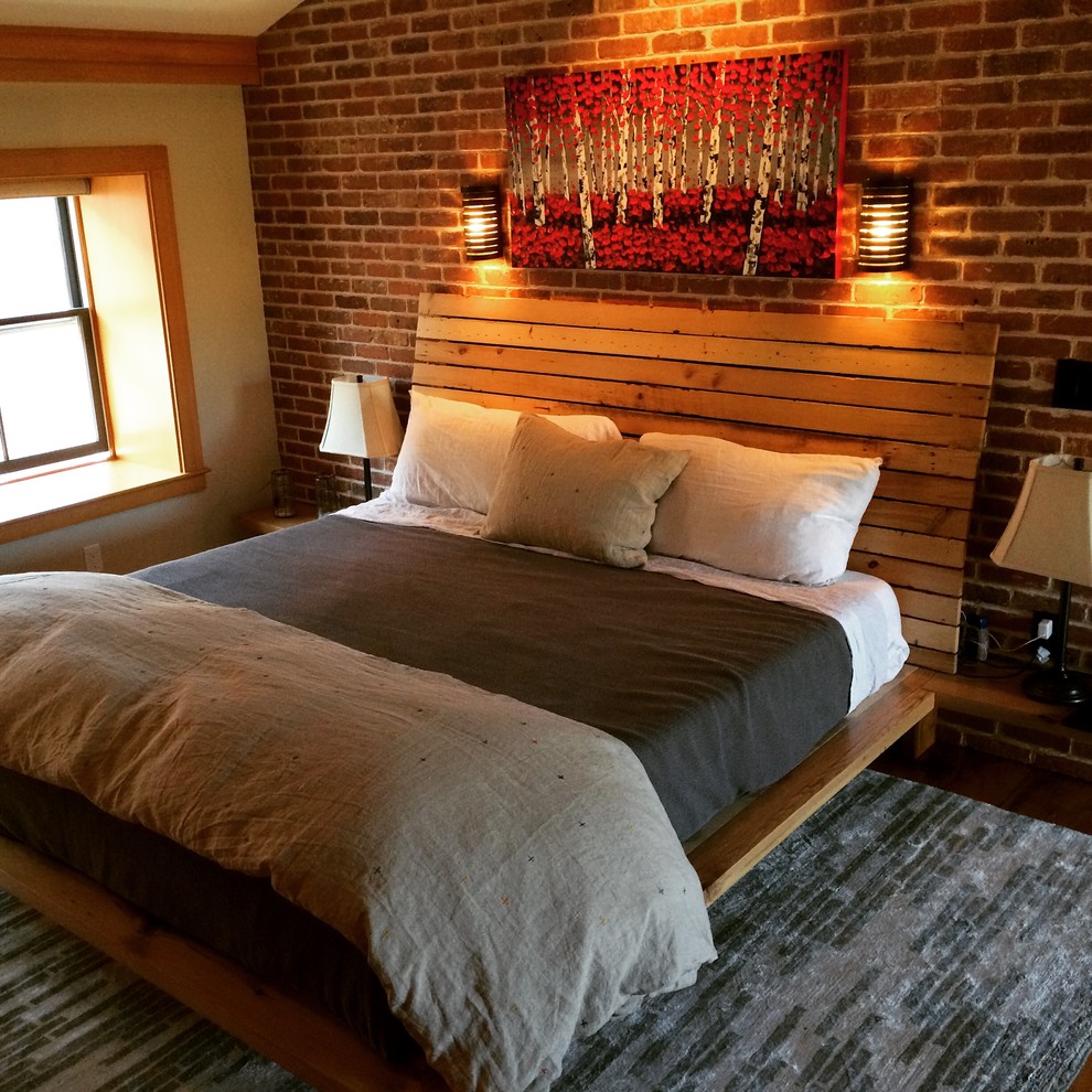 Historic Mill Building Converted to Modern Condo - Modern - Bedroom ...
