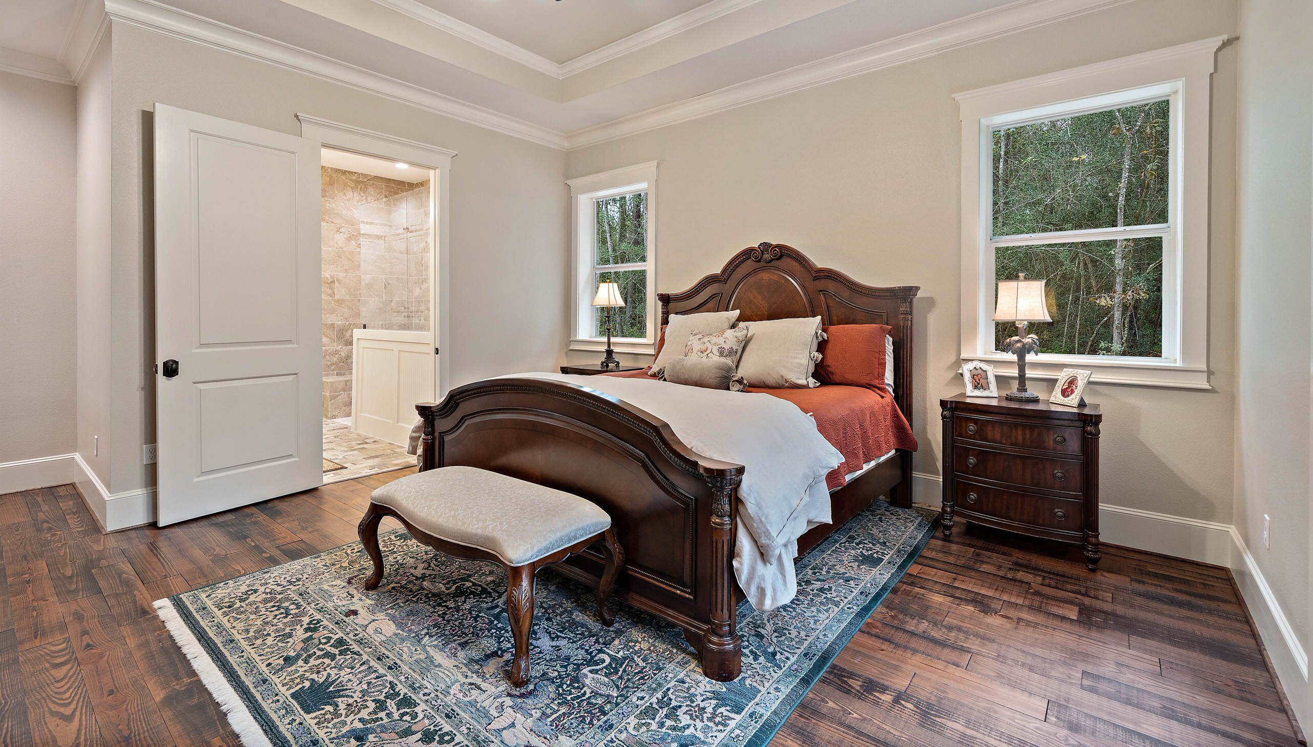 Dark Wood Floor Bedroom Design Flooring Ideas