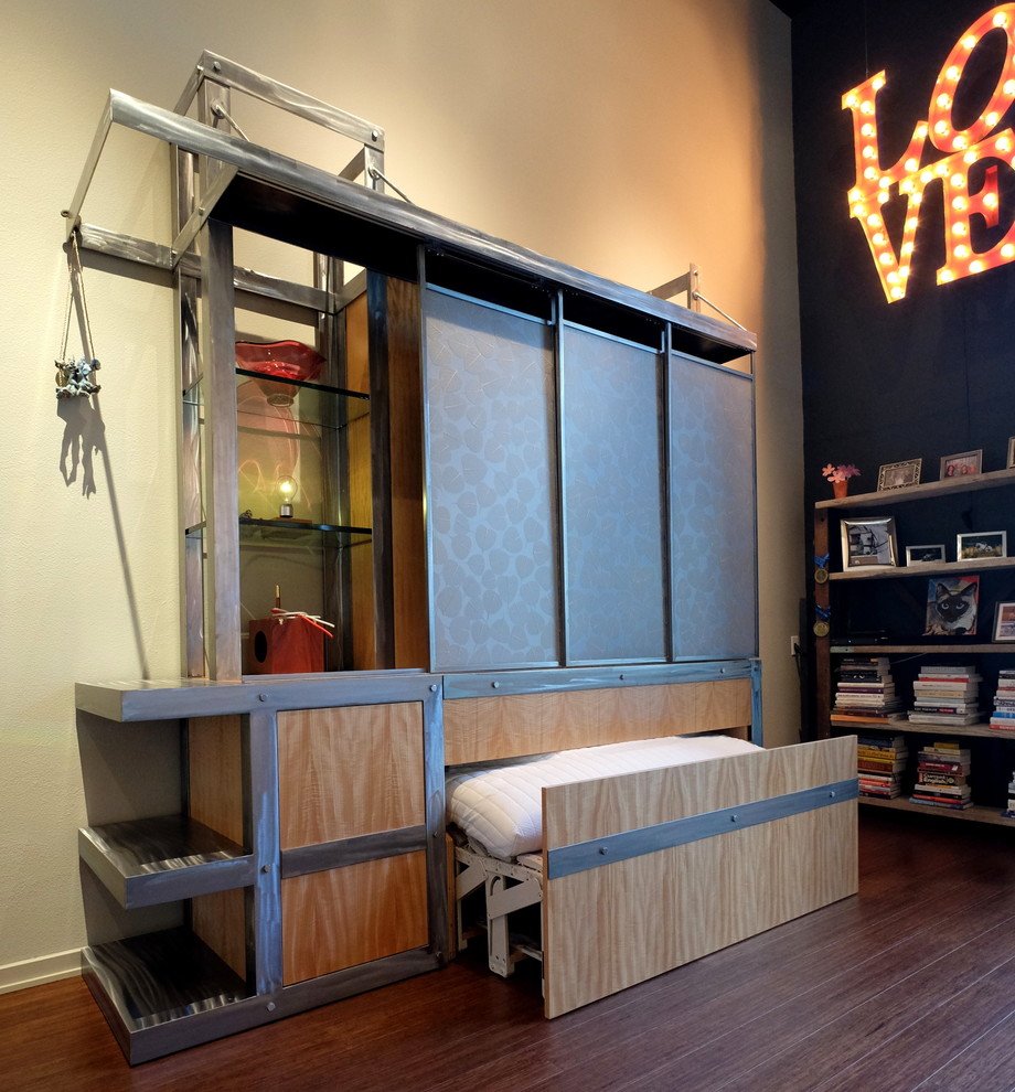 Industrial Wall Bed for San Francisco Loft - Industrial - Bedroom - San ...