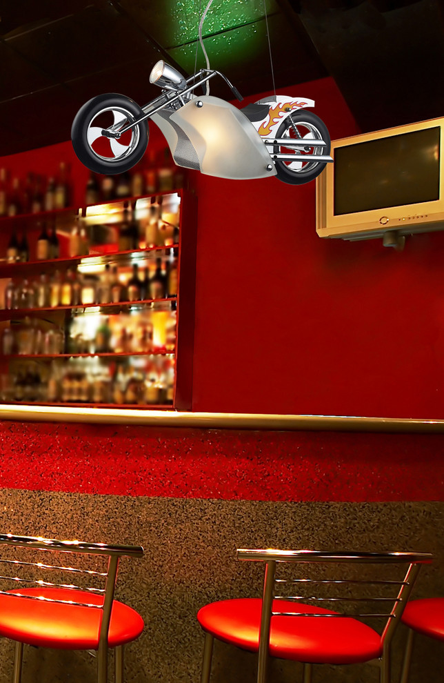 Kid's Lighting Novelty Collection 2-Light 23" Wild Ride Flame Chopper ...