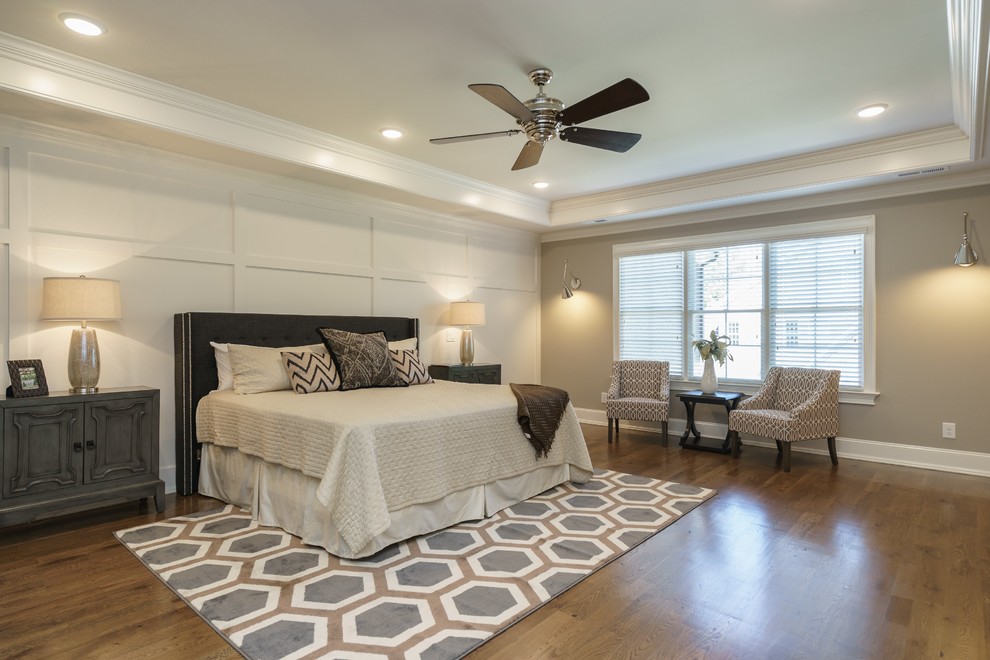 Large Master Bedroom with Millwork - Transitional - Bedroom - Raleigh ...