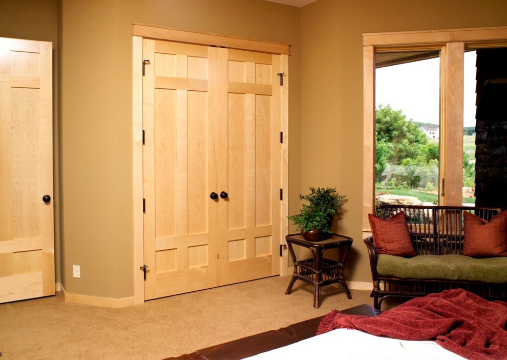Maple 6 Panel stile & rail door with flat panels - Traditional ...