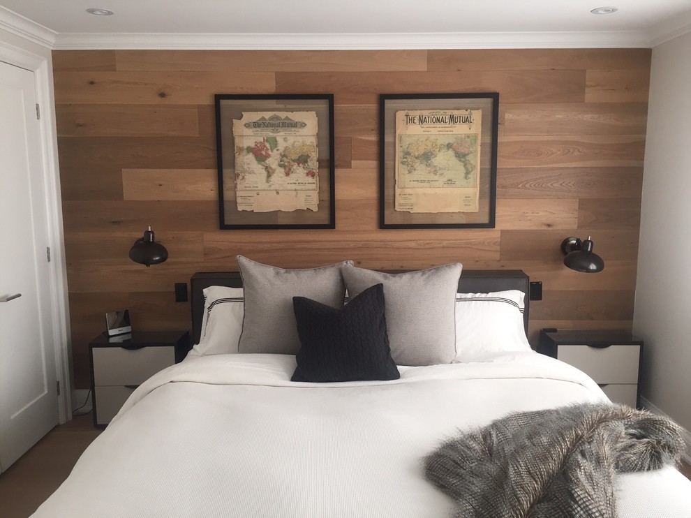 Master Bedroom Feature Wall | Uptown Condo - Traditional - Bedroom ...