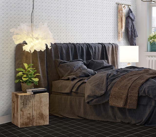 Modern Bedroom Triangular Porcelain Mosaic Tile - Moderne - Chambre ...