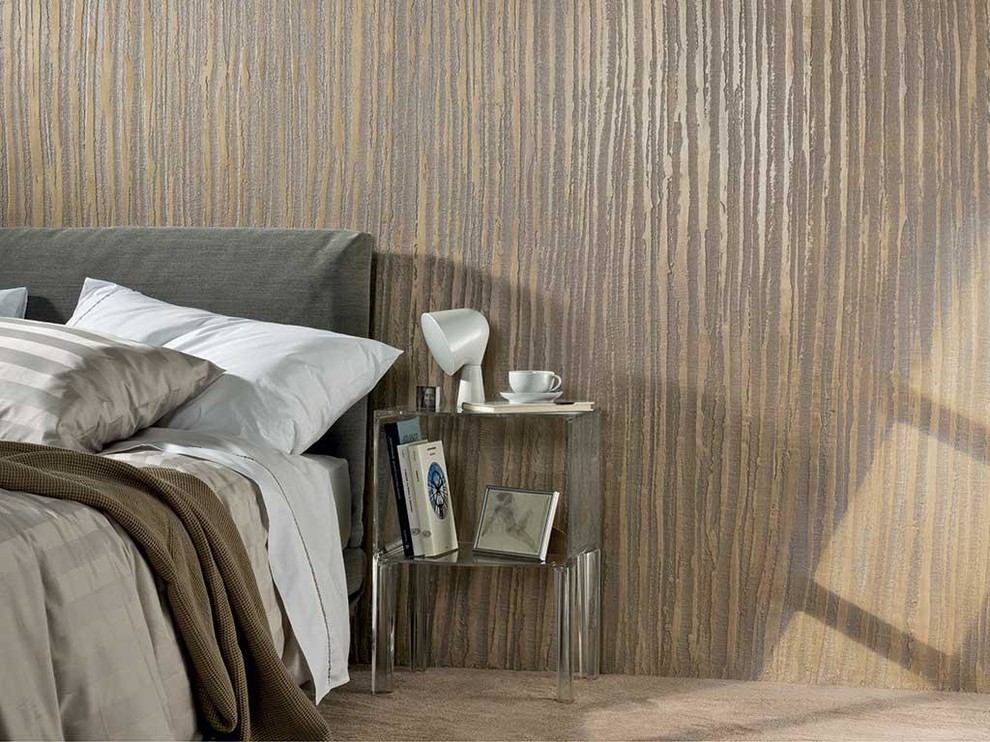 Modern bedroom with textured Venetian plaster - Modern - Bedroom ...