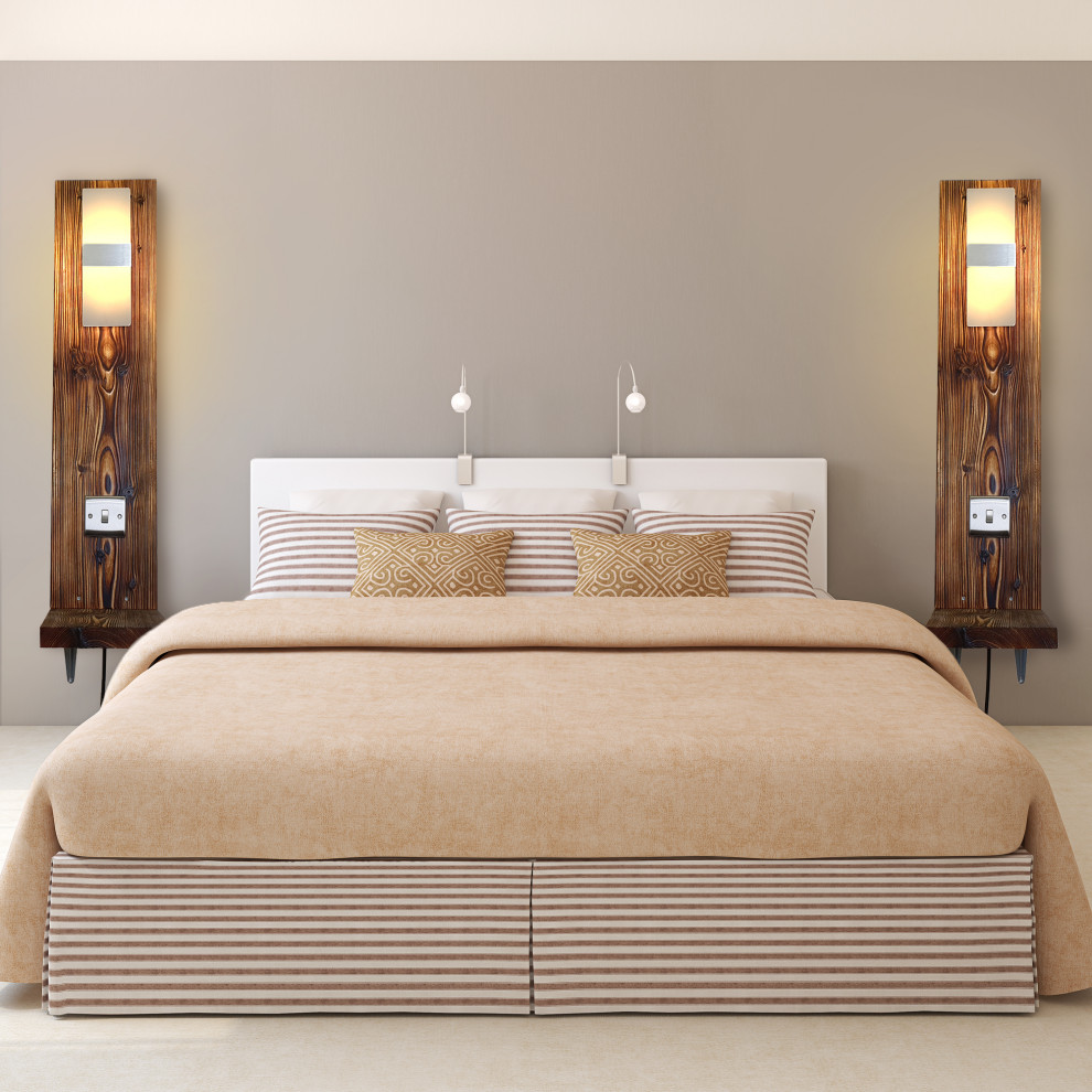 Modern Rustic, Hotel style Shelf Light Units - Rustic - Bedroom - Other ...