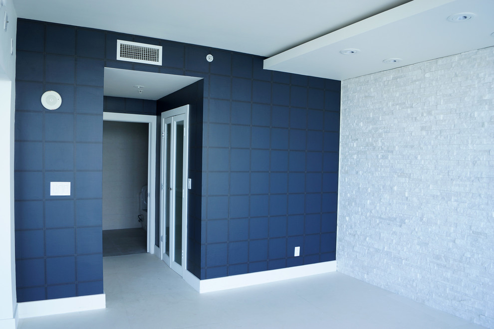 Navy blue wallpaper installation - Bedroom - Miami - by WALLPAPER STORE ...