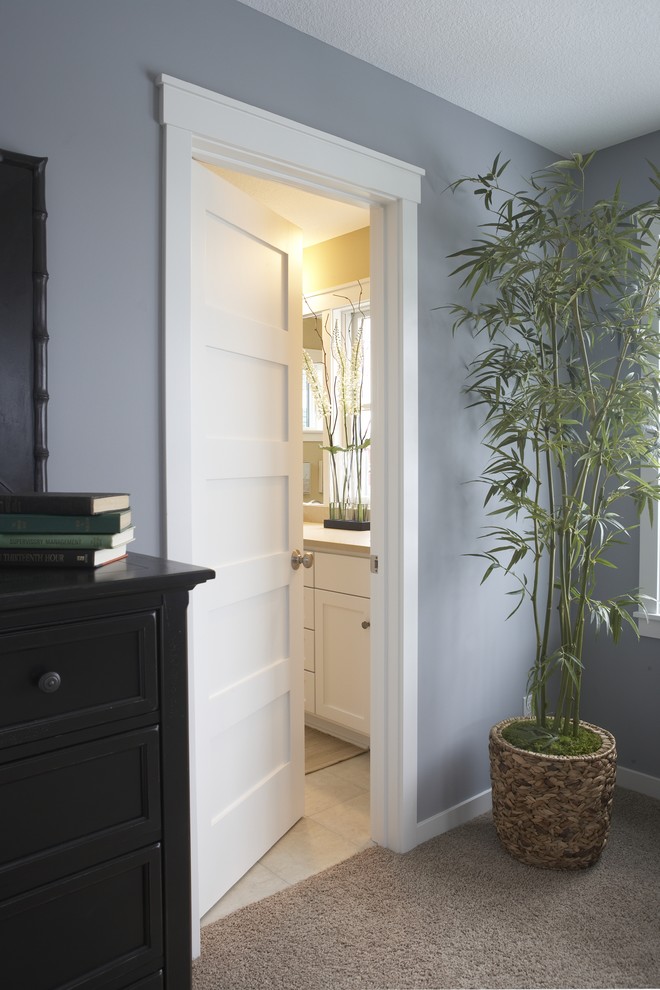 Painted 5 Panel Door with Flat Panels - Traditional - Bedroom ...