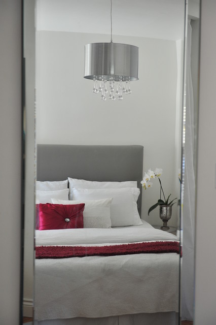 raspberry and white master bedroom - Contemporary - Bedroom - Toronto ...