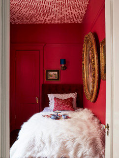 Raspberry Guestroom and Vintage Entry - Eclectic - Bedroom - Chicago ...