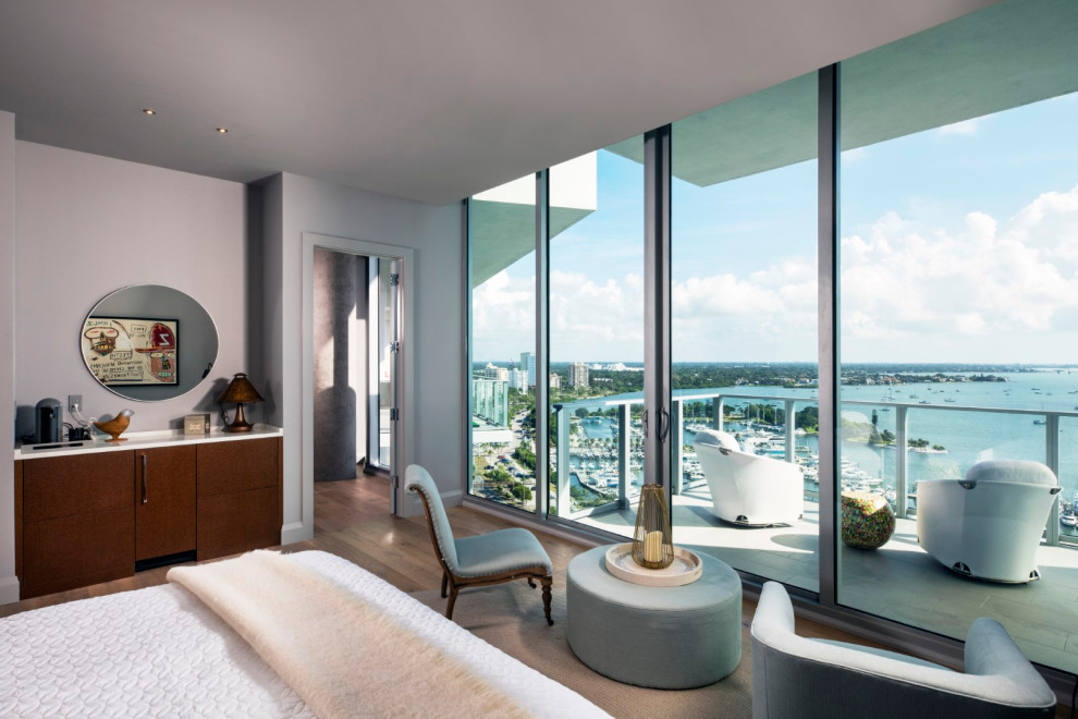 Sarasota Vue Penthouse Build-Out Guest Bedroom - Contemporary - Bedroom ...