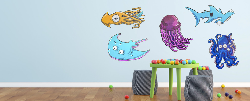 Sea Creature Animal Wall Design - Contemporary - Bedroom - San ...