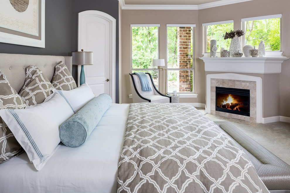 Soothing monochromatic with texture - Transitional - Bedroom - Dallas ...