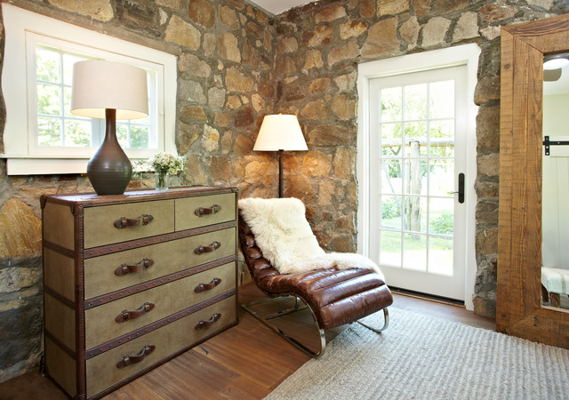 Stone Cottage and Barn - Rustic - Bedroom - New York - by KELLY + CO ...