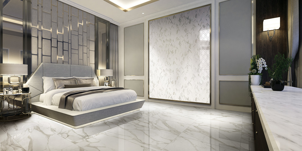 Stratus marble-look porcelain tile by Happy Floors - Transitional ...