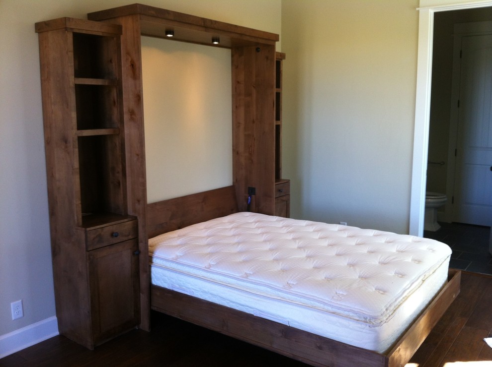 The Best custom-made Murphy Beds in Texas! - Rustic - Bedroom - Austin ...