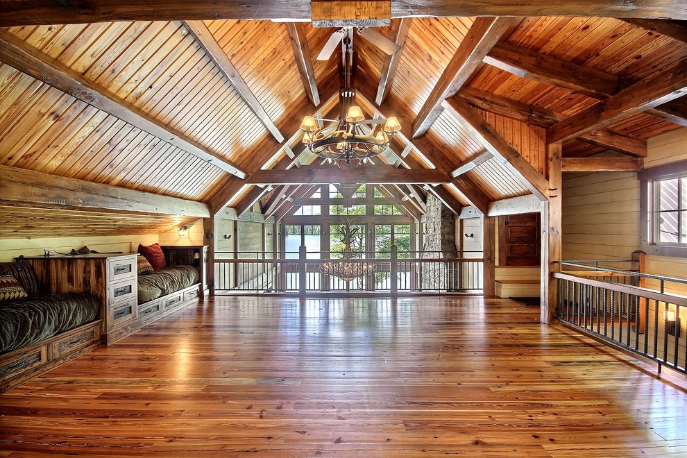 Timber Frame Lake Home - Rustic - Bedroom - Other - by MoreSun Timber ...