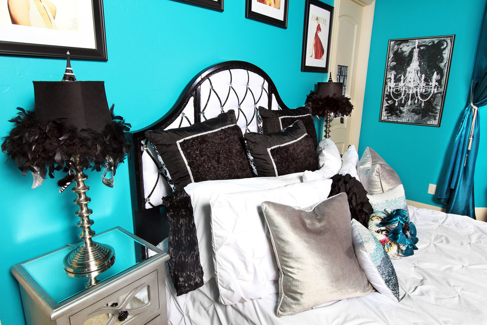 Tufted with ribbon and studded with rhinestones headboard - Eclectic ...