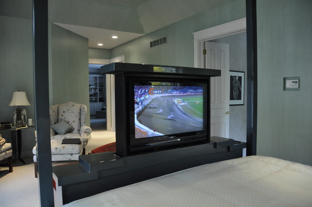 Footboard tv lift cabinet store