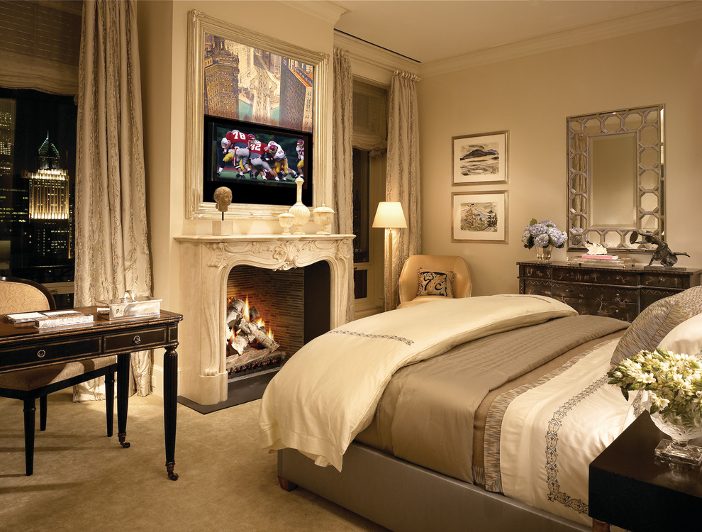 Using Art to Conceal a Display - Traditional - Bedroom - Orange County ...