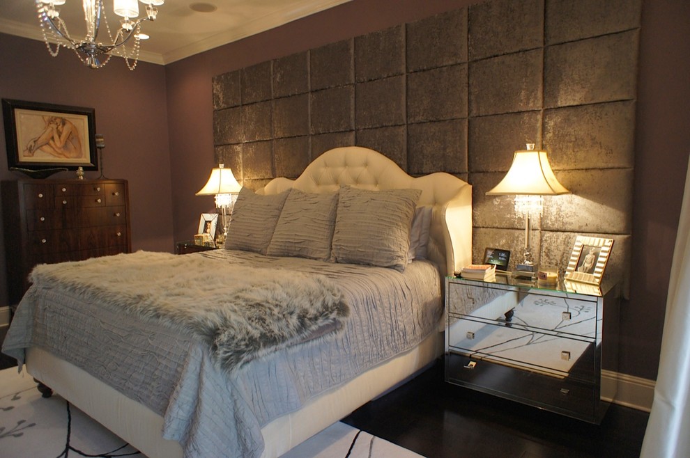 Wall of upholstered panels - Traditional - Bedroom - Chicago - by Heady ...