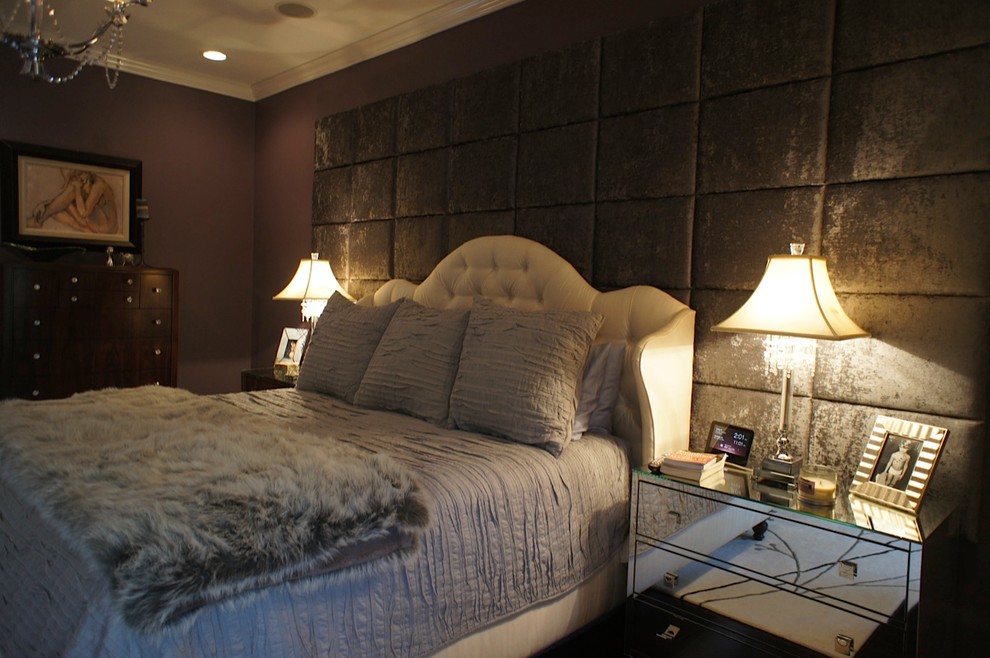 Wall of upholstered panels - Traditional - Bedroom - Chicago - by Heady ...