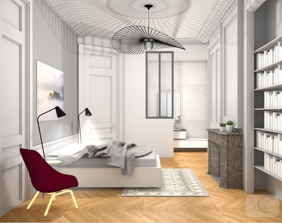 Rénovation d'un appartement haussmannien à Lyon 6 - Modern - Bedroom ...
