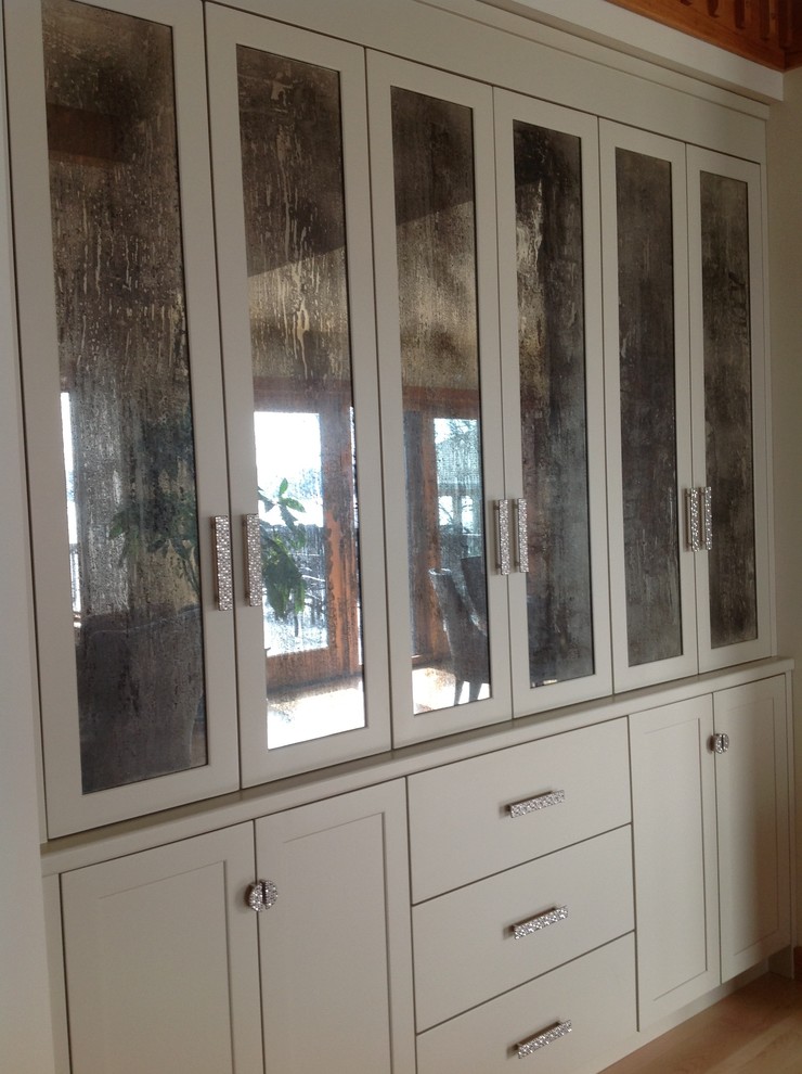 Antique Mirror Patina Panels Created for Custom Built-in - Contemporary ...
