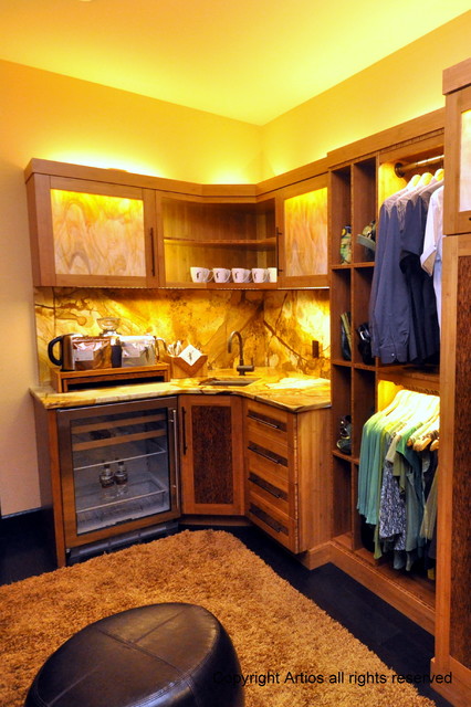 Bamboo and Coconut Palm with Stained Glass Closet - Contemporary ...