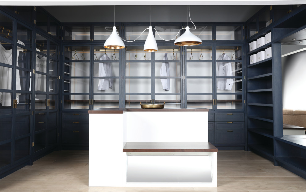 Blue Closet with Island - Modern - Closet - Chicago | Houzz