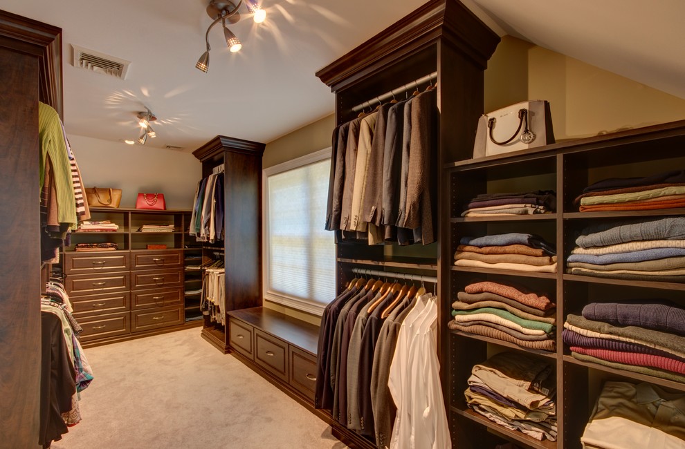Custom Dark Brown Walk-In Closet - Traditional - Closet - New York - by ...